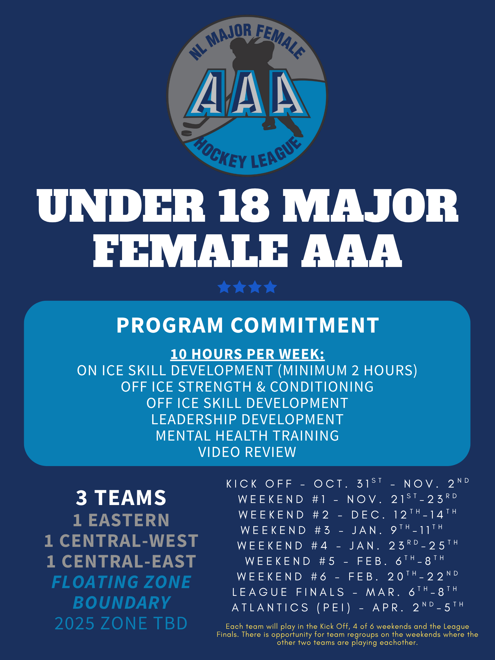 2025-2026 Female AA / AAA Updates & Season Schedules - HockeyNL